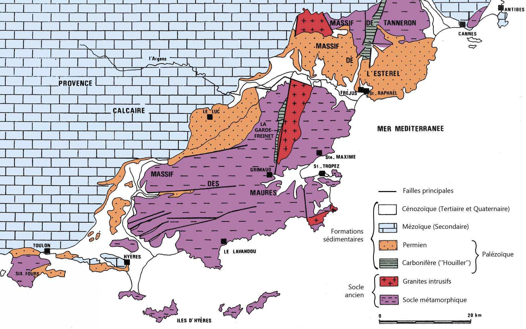 Carte géologique Massif des Maures HyèreslesPalmiers Carte géologique Massif des Maures HyèreslesPalmiers